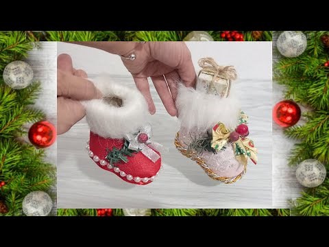 2 ideas for Christmas boots:diy Christmas decorations