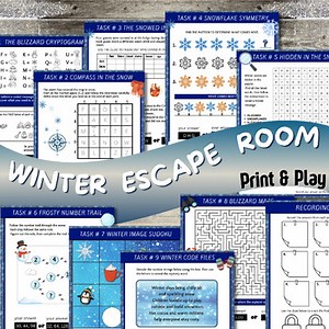 Winter Escape Room – Print & Play Critical Thinking Activity | Upper Elementary