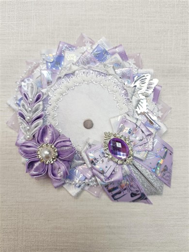 Purple Rosette Ita Bag Badge Display, Handmade Ita Bags Accessory, Pin Holder for 58mm - Etsy