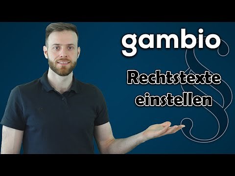 Gambio Onlineshop Rechtstexte einstellen - Anleitung zum eigenen Onlineshop PART 3