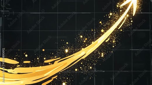 Dynamic Golden Arrow Chart Illustrates Positive Market Trends and Progress.