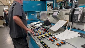 Hitting the 'Stop the Presses' button one last time late Sunday, workers at the printing plant for the Press Democrat say goodbye to the printing press affectionately known as "Big Blue" and goodbye to one another. More here: https://www.pressdemocrat.com/article/news/benefield-love-laughter-and-loss-in-the-end-of-an-era/ | Press Democrat