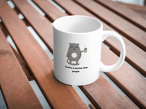 Funny Coffee Cat Wall Art Printable – 'coffee is Better Than People' – Grumpy Cat Quote Digital Download for Home or Office Décor - Etsy Australia