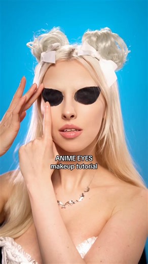 can't see a thing! 👀 anime eyes makeup tutorial ✨ #makeup #diy