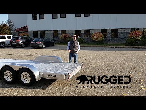 Rugged Aluminum 6.5' x 16' Dual Axle Utility Trailer - Stow Away Ramp