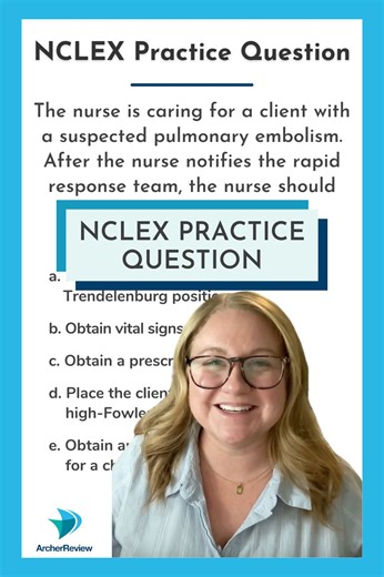 Happy Monday, Archer nurses! To kick off the week - here's our free NCLEX® practice question! Comment below with your answer, and let us know what questions you have! 💬 Remember - we have thousands of practice questions like this to get you NCLEX-ready at archerreview.link/meta-sure-pass 🙌 What else do you get with Sure PASS? ✅ Multiple readiness assessments and CAT exams ✅ High-yield on-demand video content ✅ Live lectures and NGN case studies ✅ Study calendars to keep you on track ✅ A seat i