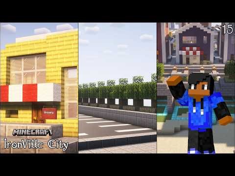 Minecraft Timelapse | Grocery Store & Decorations | IronVille City