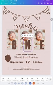 Custom 1st Birthday Invitation | Editable Canva Template | First Birthday Invitation | Digital Birthday Invitation | Thank You Card Included - Etsy