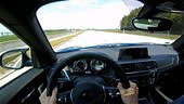 Thrilling high-speed drive on the German autobahn. Drivers personal...