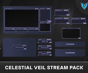 ArtStation - Purple Celestial Twitch Stream Pack, Overlay Set, Stream Package, Lofi Aesthetic, twitch overlay, stream overlay, free twitch overlays, overlays for editing, stream package, obs overlays, free stream overlays, overlays para twitch, free overlays for obs | Artworks