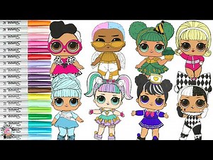 LOL Surprise Coloring Book Emerald Babe Unicorn Harlequin Dollface Sweet Guy and More