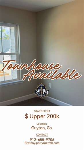 Townhome living your home of choice? This could be the move for you 🔑🏡 New construction townhomes are available in Guyton, GA, offering budget-friendly living with modern design and low-maintenance convenience. Enjoy open layouts, a peaceful community setting! ✨ Bonus: The builder is offering $10,000 toward closing costs, helping you get into your new home with more ease. 📲 Schedule your private tour today: 912-655-9706 #GuytonGA #TownhomeLiving #NewConstruction #GeorgiaRealEstate #EffinghamC