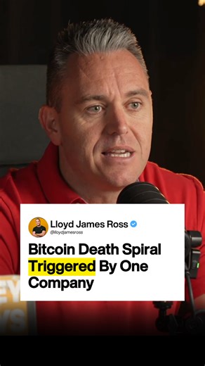 Bitcoin Death Spiral Triggered By One Company One collapse could unleash a supply shock that vaporises the entire crypto market. In this new episode I show why MicroStrategy’s structure is a house of cards and what that means for your portfolio. Find the full link in the comments! #bitcoin #microstrategy #cryptomarket #debtbubble #cryptoinvesting | Lloyd J Ross