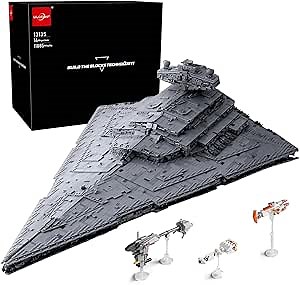 WLOXBKF MOC Super Star Destroyer Model, Venator-Class Republic Attack Cruiser Building Kit, Buildable Toy Model Gifts, UCS Collection Compatible with Star Wars 6685+Pcs