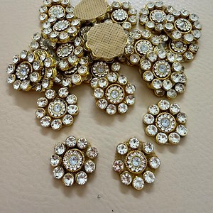 Gold Rhinestone Flower Appliqués | DIY Bridal Dress Embellishment, Indian Sari Blouse Patch, Craft Supply - 25 Patches Set - Etsy