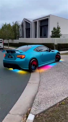Vibrant JDM Street Drive with Rainbow Underglow – Modified Sports Car Aesthetic Showcase
