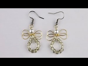 Simple Beaded Wire Angel Earrings Tutorial Beginner Jewelry Making