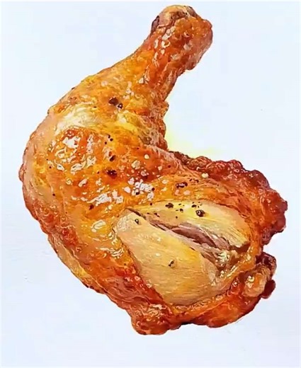 Stunning Watercolor Chicken Drumstick Painting