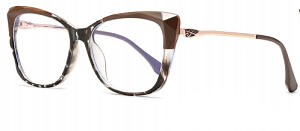 [Hot Item] Gradient Crystal Tortoise Cat Eye Tr90 Frame Golden Metal Temples Spring Hinge Stock Women Eyeglasses