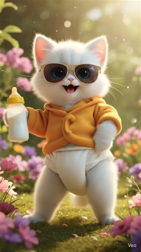 Dudi Dudi Dam Dam | Baby Sensory video AI cat soft dance #shorts #catdance #funnycats #ytshorts