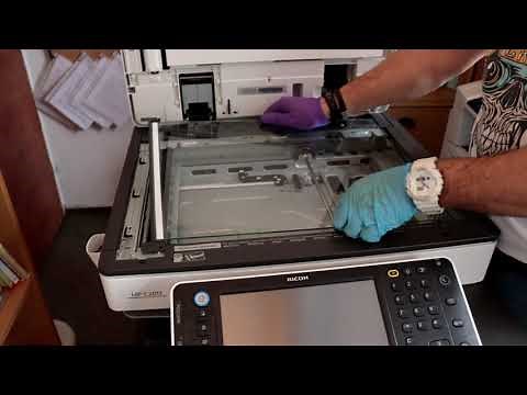 Cleaning the scanner's mirrors RICOH MPC2503 MPC2003 MPC2011 Maintenance Photocopier