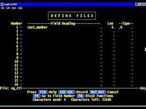 FilePro - Chapter 9 – Files/Processing/Design – Control File