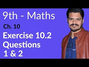 9th Class Math, Ch 10, Exercise 10.2 Question no 1 & 2 - Matric Part 1 Math