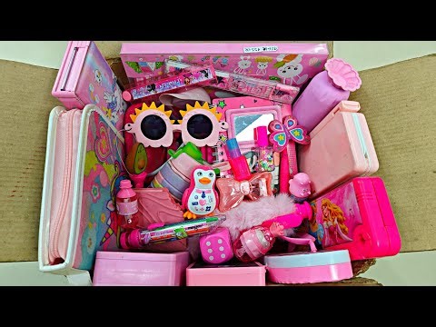 🩷pink stationery collection from the box - princess pencil box, sharpener, school stationery, eraser