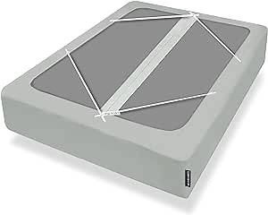 Bedecor 4-9 Inches Split Box Spring Cover King Size Light Grey with Stretchy Fabric Bed Frame Cover Wrap Around 4 Sides Elastic Bed Skirt Alternative Gray Boxspring Cover King/Cal King