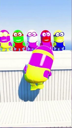 🧨 Epic Explosion Madness! Minions Face GTA 5’s Deadliest Drop ! #ragdolls