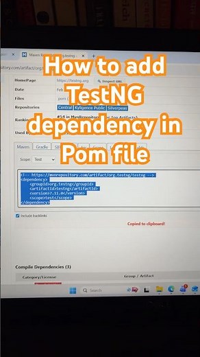 How to add TestNG dependency in Pom xml file in IntelliJ idea #coding#intellij #intellijidea #java