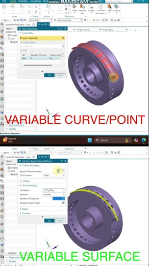 NX CAM 4-Axis | Variable Curve/Point vs Variable Surface Toolpath #posthub #siemens #nxcam