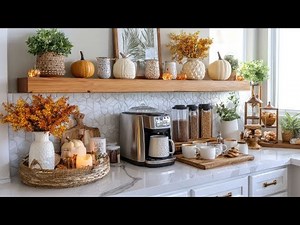 DIY Fall Kitchen Makeover | Cozy Coffee Bar Ideas & Rustic Autumn Decor
