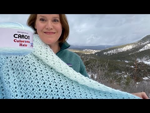 The Illuminate Blanket for Caron Colorama Halo yarn in mini C2C stitch