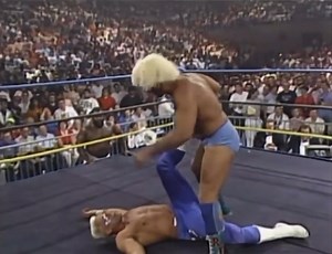 On July 7, 1990 the second annual Great American Bash pay-per-view (6th overall), produced by World Championship Wrestling (WCW) under the National Wrestling Alliance (NWA) banner, took place at the Baltimore Arena in Baltimore, Maryland. In the main event, "The Nature Boy" Ric Flair defended the NWA World Heavyweight Championship against Sting. Sting pinned Flair after countering his Figure Four Leglock attempt into a small package. During the match, The Steiner Brothers, Paul Orndorff and The 