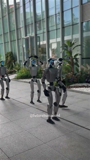 Advanced Humanoid Robot Demonstration: Multi-Unit Synchronization and Mobility🤖 #robot