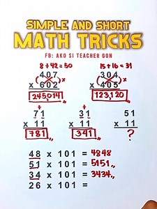 252K views · 2.9K reactions | Math Tricks for you‼️ #basicmath #mathematics #MathTutor #teachergon #math #mathreview #mathtricks | Ako si Teacher Gon | Facebook