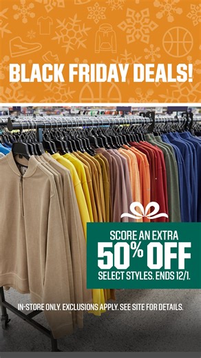 21 reactions | Shop at your holiday deal destination and score an extra 50% off the lowest ticketed price in-store. Ends Sunday 12/1. | DICK'S Sporting Goods | Facebook
