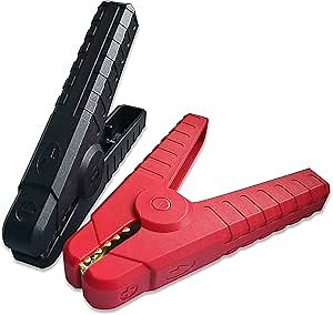 Amazon.com: Car Battery Jumper Cable Clamps brass Insulated Alligator Clips Black & Red Boot Metal Spring Loaded Electric Test Clips 200A For Automotive Car Boat(lkelyonewy) : Automotive