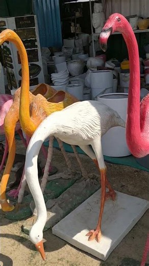 #185 Flamingo Elegance in FRP 2–5 Ft Garden Charm – By Dwelling Store, Faridabad