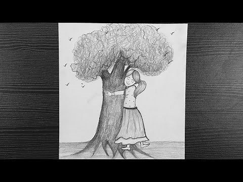 Chipko Movement Drawing Easy // Easy Save Trees Drawing // Chipko Movement // Pencil Drawing