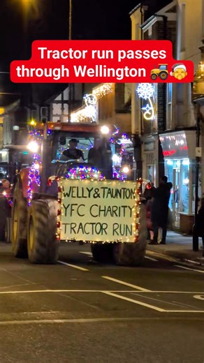 🚜🎅 TRACTORS PASS THROUGH WELLINGTON 🚜🎅 More tractors pass through Wellington town centre during the Countdown to Christmas Vehicle Run. I previously posted a video of colourful and noisy tractors moving from High Street to Fore Street via the traffic lights. I took this one from the same spot, showing the start of the procession. Dozens of vehicles set off from Buckland Farm, near West Buckland, at around 4.30pm on Sunday. They passed through the likes of West Buckland, Wellington, Rockwell 