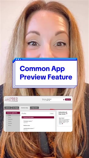 Make sure you review each section of your Common App with the “Preview” feature. It’s so helpful! #CommonApp #collegecounselor #collegeadmissions