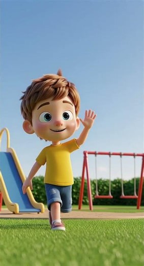 #3danimation Say Hello to the Happy Kid! 🌞 3D AI Cartoon #Shorts