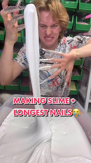 Making Slime with Longest Nails: Satisfying ASMR Video