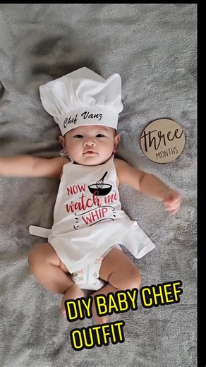 DIY Baby Chef Costume for 3rd Month Photoshoot