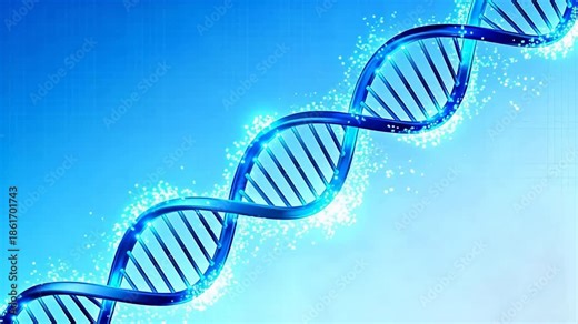 Blue DNA double helix structure