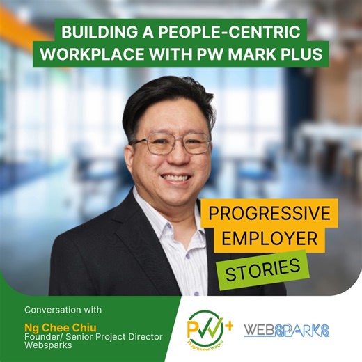 What does it take to build an inclusive and future-ready workplace? Hear from Websparks Pte Ltd, a Progressive Wage (PW) Mark Plus accredited web solutions agency to find out how the PW Model strengthens its people-centric culture through fair wages, continuous learning and flexible work arrangements. Are you also a progressive employer? Receive the recognition you deserve and showcase your PW Mark. Sign up for a free virtual one-to-one clinic session at https://bit.ly/pwmarkclinic to understand