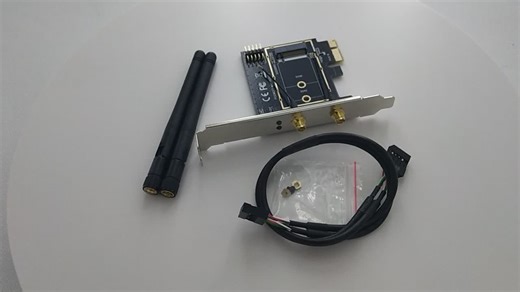 Desktop PCI-E 1X PCIe X1 to M.2 NGFF Key A E Wireless Adapter Card With 2 Antennas for Wifi BT Module in Stock