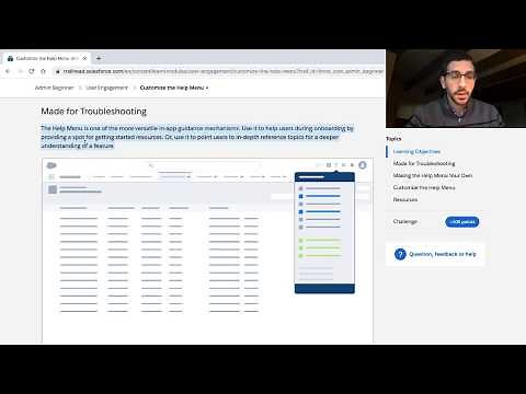 Customize the Help Menu / Becoming a Salesforce Admin with Trailhead
